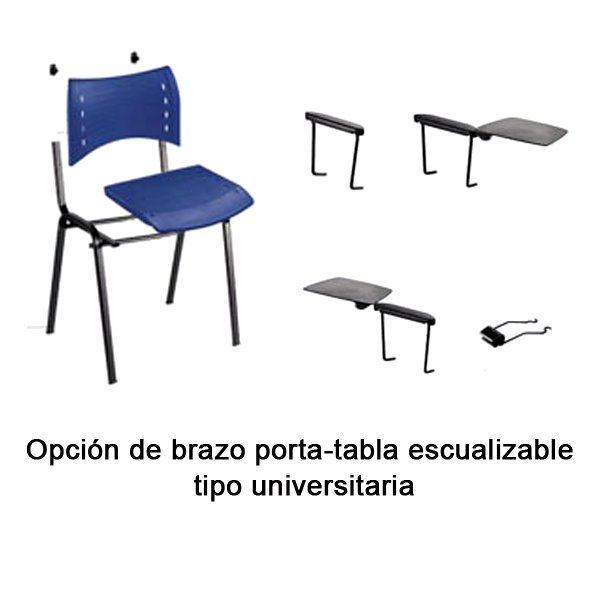 Silla Fija de oficina tapizada o semitapizada con brazos estructura cromo Bogota